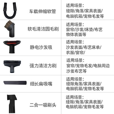 适配美的SC861/861A U1吸尘器吸头刷头长扁吸嘴车载软管接头配件