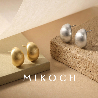 MIKOCH雾光925银小耳钉金色