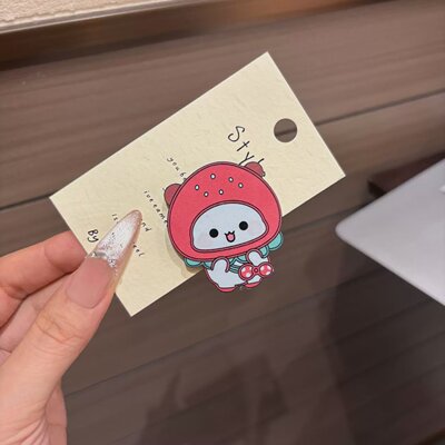 韩系甜美草莓小熊刘海夹