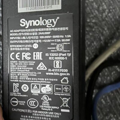 适用群晖Synology网络存储器2AAL090F 12V7.5A四针电源适配器线