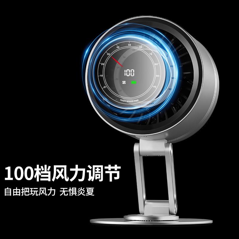 金属风小桌面办公室超静音无叶风扇扇usb可充电小型新2025款