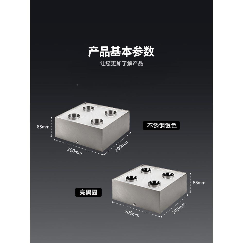 四头明装包豪斯灯灯射一体不锈客钢银色超薄厅无/主灯吸顶斗胆筒
