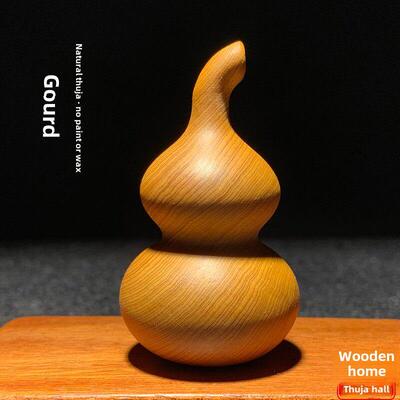 太行土花老化材料手柄木雕葫芦富禄玩具装饰手提式板玩高油工艺品