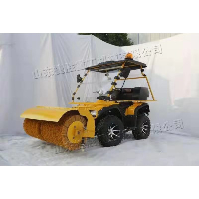 滚刷宽1300mm小型除雪车哈尔滨用13马力扫雪车带棚滚刷清雪车