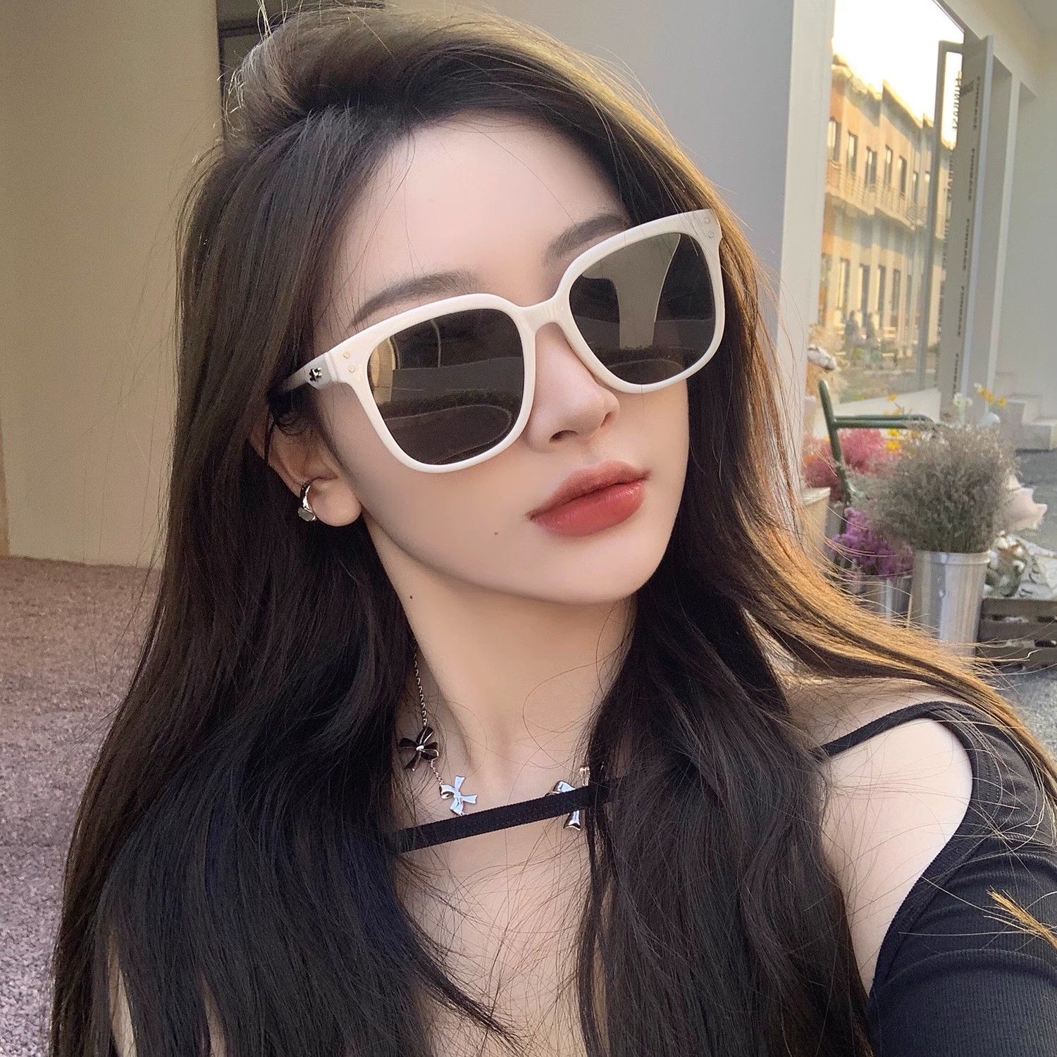 白色墨镜ins女夏季高级感开车网红眼镜防晒防紫外线户外太阳镜