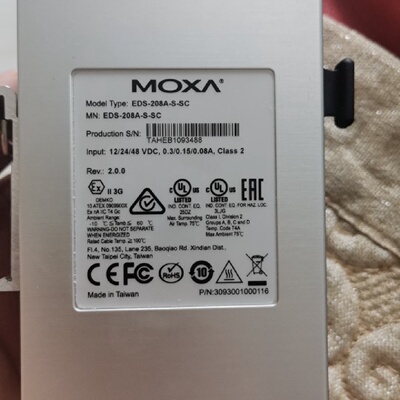 配件moxa摩莎EDS208ASSC非网管工业级以太网多模交换机一光七电议