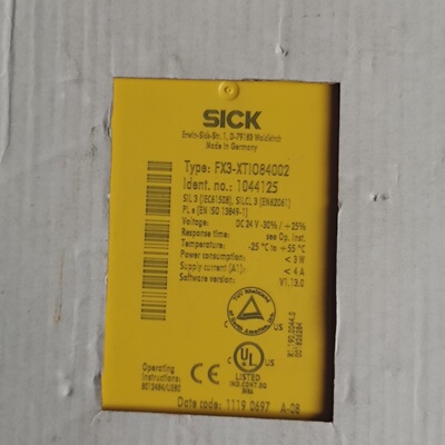 全新原装施克SICK安全继电器FX3XTIO84002F-议价