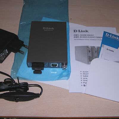 DLink DMC300SC Media Converter 10100BASETX to 100BASEFX as n