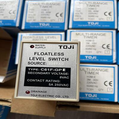 TOJI台湾统技液位开关C61F-GPE，220VAC供电，