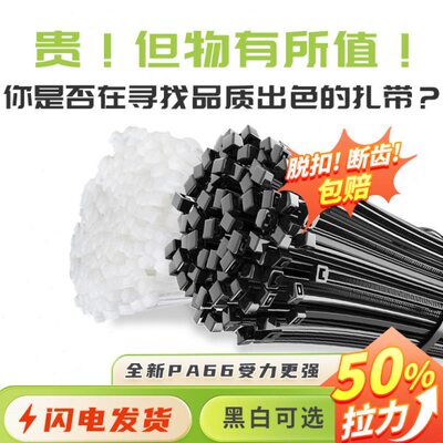 PA66CHS长虹塑料同款A级耐寒尼龙扎带加宽加厚束线带黑色白色