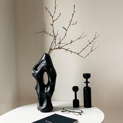 Homeside侘寂雕塑花瓶北欧ins宅寂风抽象艺术陶瓷花器摆件道具