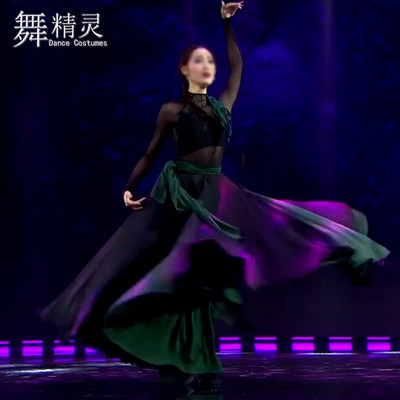 蒙古舞李美静720度练习裙艺考表演蒙族舞蹈服
