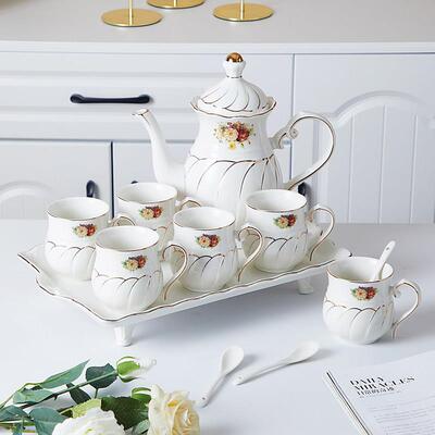 轻奢水具套装陶瓷杯家用厅DB-0708客水杯简约欧茶式耐热茶具杯冷