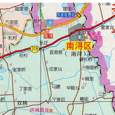 新款 超大巨幅 湖州市墙 行政区划图 交通装饰画海报地图