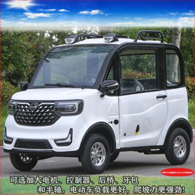 时尚新款全封闭带篷两门四u座手把家用代步载客营运电动四轮车配