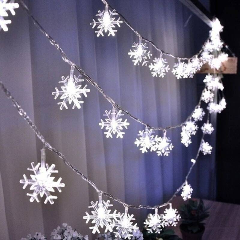 雪花造型LED灯橱窗场景气氛装饰婚礼婚房背景墙装扮发光灯串挂件