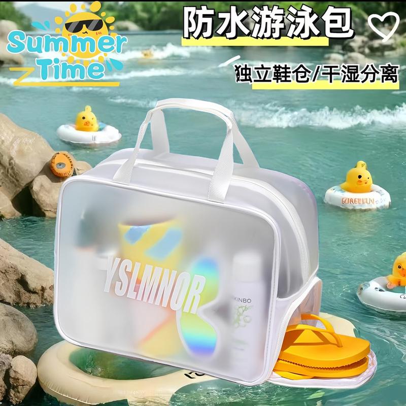 游泳专用装备收纳包手提女式高级感透明干湿分离防水运动包沙厂家