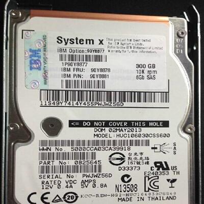 配件IBM 300G SAS 25 10K 90Y8877 90Y8878 X3650M4 保修一年议价