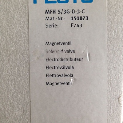 配件费斯托FESTO电磁阀MFH53GD3C151873原装正品议价