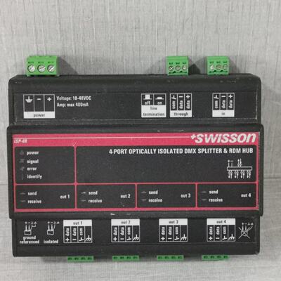 SWISSON ISP4RDCTERM 4PORT OPTICALLY ISOLATED DMX SPLITTER  R