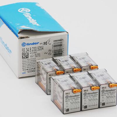6x Finder 55.34.8.230.5054 553482305054 7A250V 230VAC Steckr
