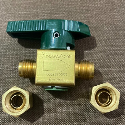 议价世伟洛克 Swagelok B-4P4T 黄铜四分之一圈仪表旋塞阀1/4 in