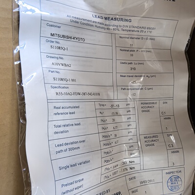 全新HIWIN滚珠丝杠型号S11085Q1来自台湾制造议价