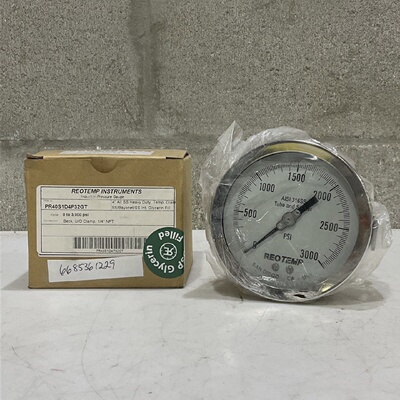 REOTEMP PR40S1D4P32GT PRESSURE GAUGE 03000 PSI 14 NPT 4 GLYC