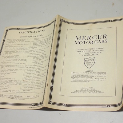 EARLY MERCER MOTOR CAR AUTO BROCHURE SALES PAMPHLET
