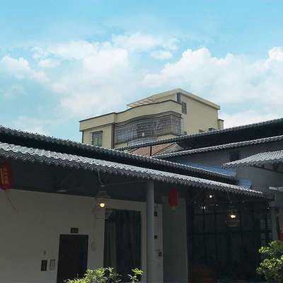 ASA合成树脂瓦片 中式门头屋檐装饰一体瓦 屋顶塑料仿古墙头瓦