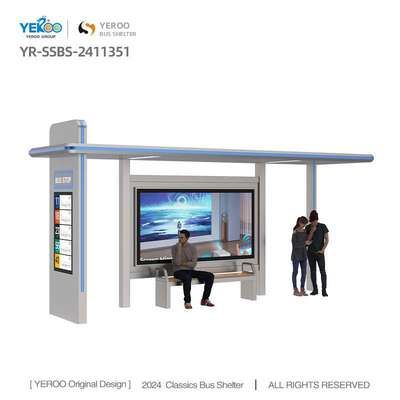 Smart Urban Furniture Custom Modular Metal Bus Stop Shelter