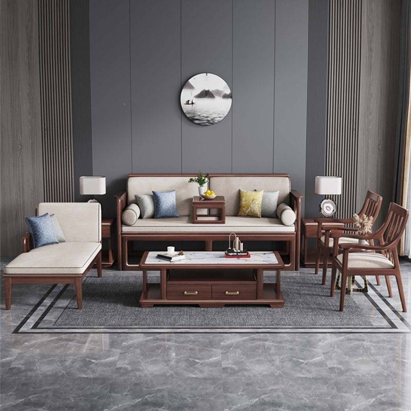 新中式实木沙发躺椅贵妃椅胡桃木客厅卧室太妃椅贵妃床卧室贵妃塌