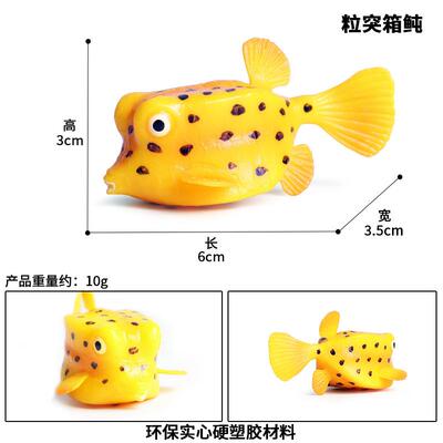 儿童实心仿真海底生物海洋动物模型玩具摆件盒子鱼粒突箱鲀娃娃鱼