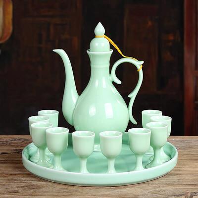 古风酒具组套中式白酒杯陶瓷家用分酒器老式酒壶覆古烈酒杯一口杯