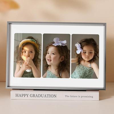 三格婚纱照相框摆水台定制洗宝宝儿童片制作晶相相20x30直本宫放