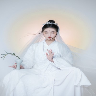 西游记观音菩萨全套雪纺头饰发髻头纱玉净瓶演出服观世音夏季新款