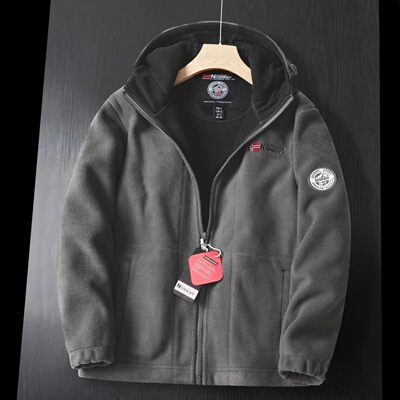 2024 Brand Winter Fleece Jacket Men's Casual Thickened Wool