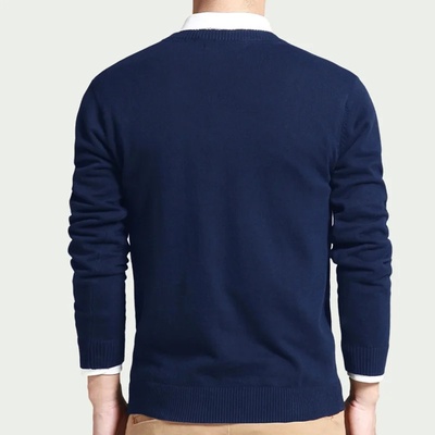 Cotton Sweater Men Long Sleeve Pullovers Outwear Man V Neck