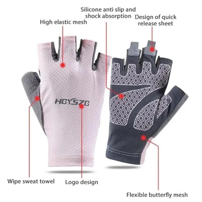 Unisex Shockproof Fingerless Gloves, Outdoor, Camping, Moto