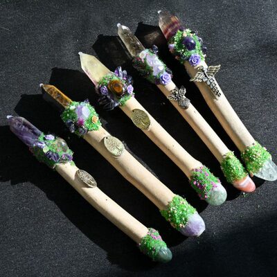 天然水晶魔法权杖wiccan仙女棒水晶手杖东海水晶工艺品厂家