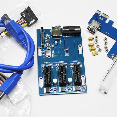 PCI-E转PCIe转接卡 1拖3 PCI-E转PCIe 1X接口扩展卡 3口PCIe插槽