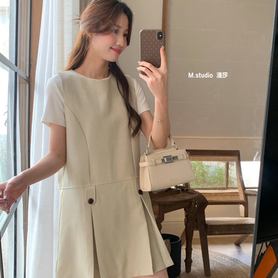 MSTUDIO漫莎-26年早春法式简约圆领连衣裙