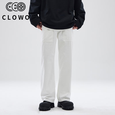 CLOWO复古直筒工装裤男女宽松
