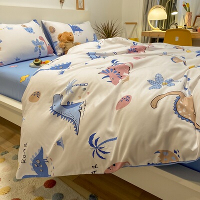 被套单件儿童三件套单人200x230C单套150x200全棉被罩男孩恐龙