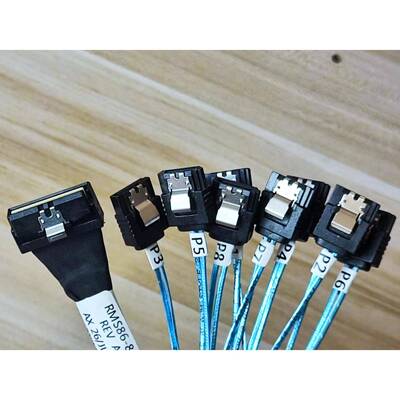 LP Slim SAS SFF-8654 8I转8 SATA 磁盘阵列硬盘数据连接线