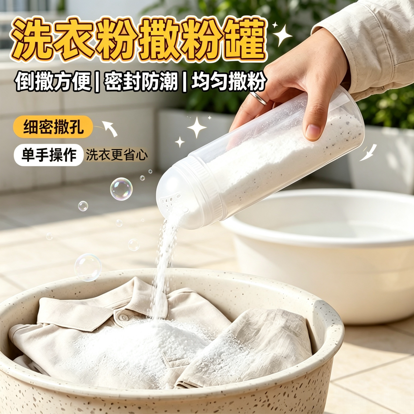 洗衣粉撒粉罐皂粉收纳盒家用防潮便携大容量密封储存盒专用神器