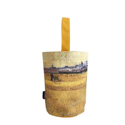 MAMIE@梵高 印象派手腕包文艺手拎包日系水杯袋覆古帆布包