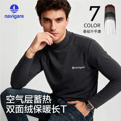 Navigare意大利小帆船男士保暖上衣双面绒防寒锁热中领外穿秋冬款