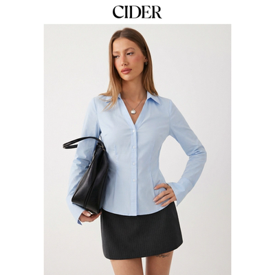 CIDER2026春季新品弹力棉混纺长袖衬衫115131037
