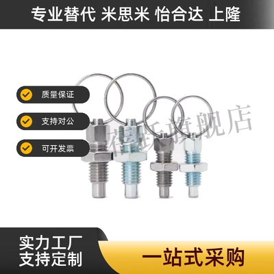 ZAC43/ZAC44/ZAC45-M6/8/10/12分度销 拉环型带锁紧螺帽旋转柱塞